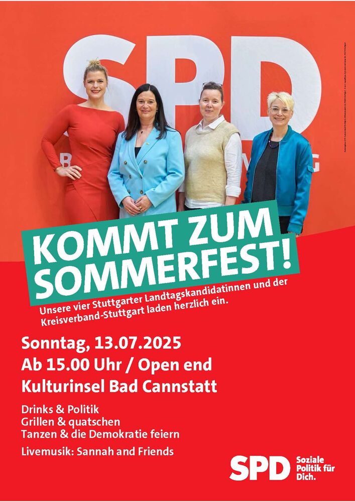 13.07.2025 - Großes SPD Sommerfest des Stuttgarter Kreisverbandes - SPD Stuttgart
